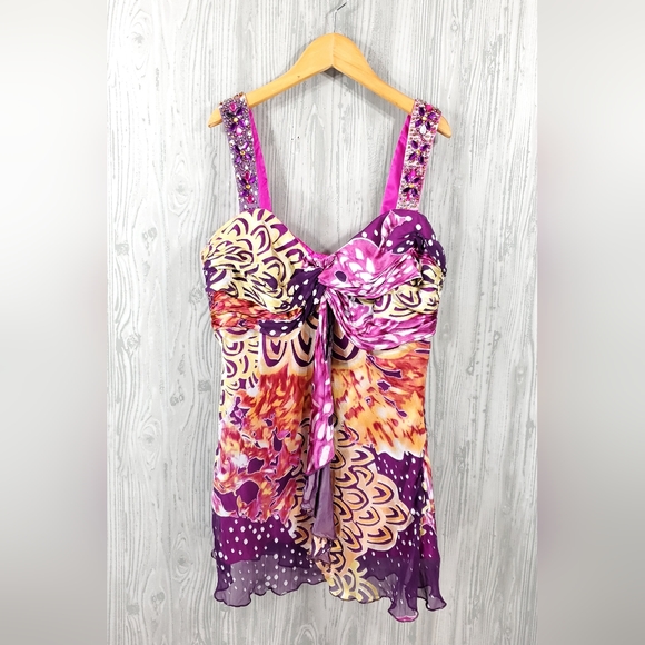 Cache | Tops | Vintage Cache Beaded Blouse Top Silk Rayon Cocktail ...